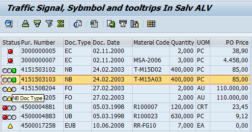 ABAP Tutorial: SALV 8 : ICONS(Traffic Signal) and Tooltrips