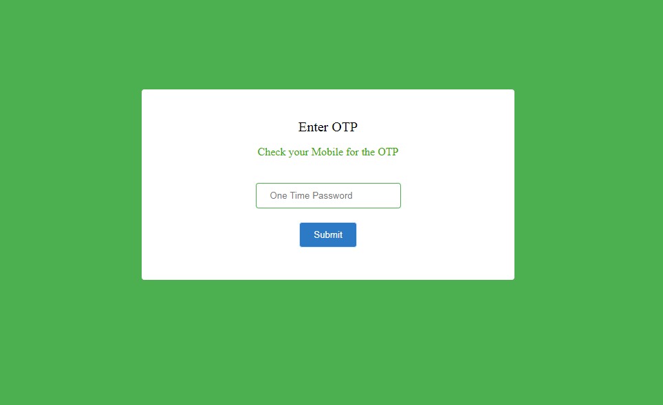 Full form for Mobile otp login system using sms gateway in php & mysql