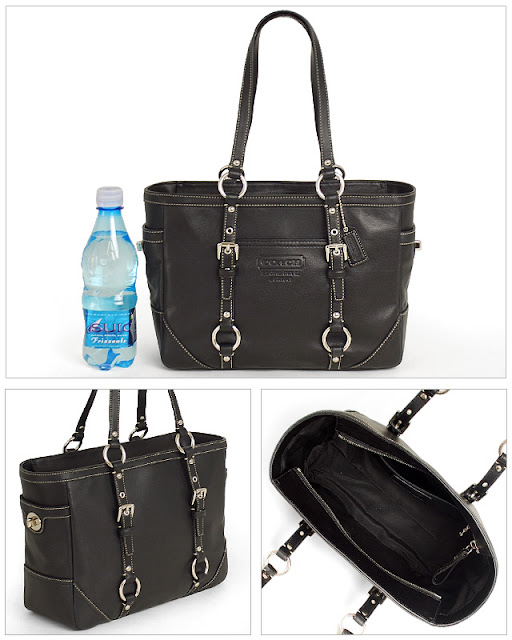 Coach Black Leather Gallery E/W Tote #12343