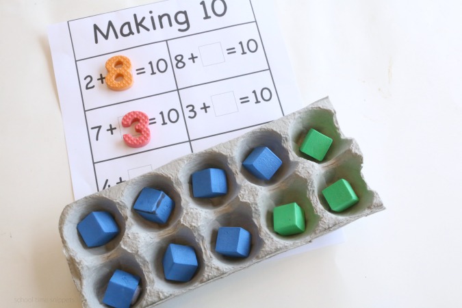 Egg Carton Math: Make Ten! | School Time Snippets