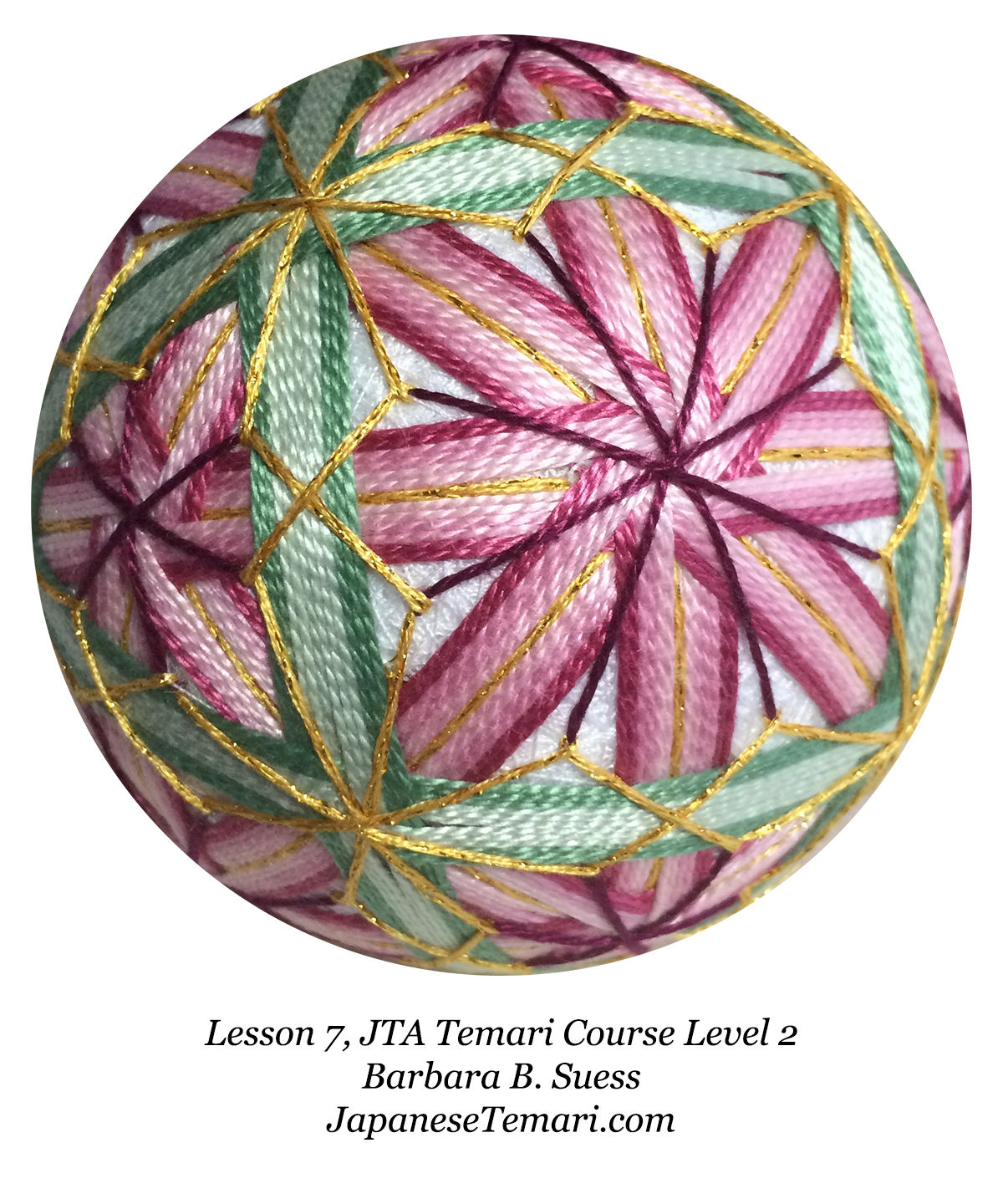 Japanese Temari: Lesson 7 in both temari courses - Level 1 and Level 2