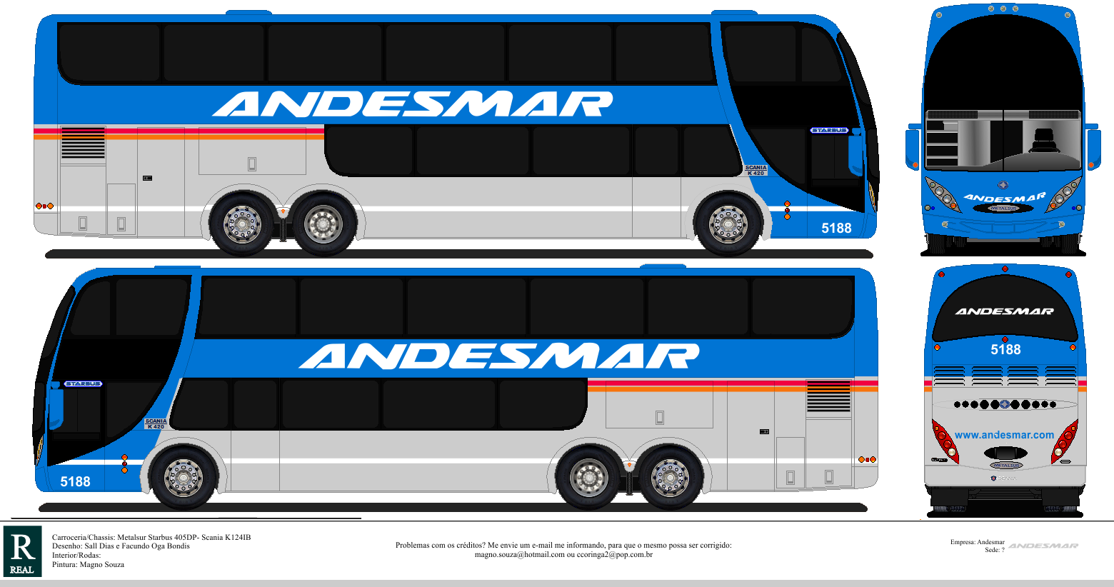 Ônibus em desenho: Andesmar- Metalsur Starbus 405DP- Scania K124IB