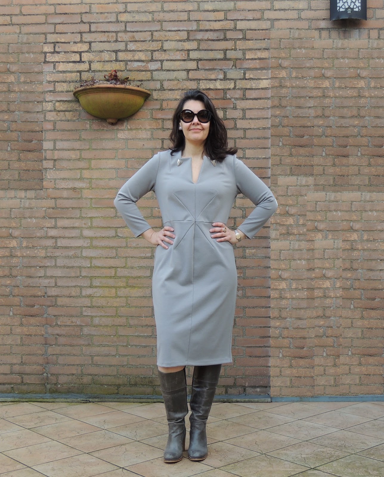 Working through my stash: Burda 11-2013-133, a dress with a sunburst of ...