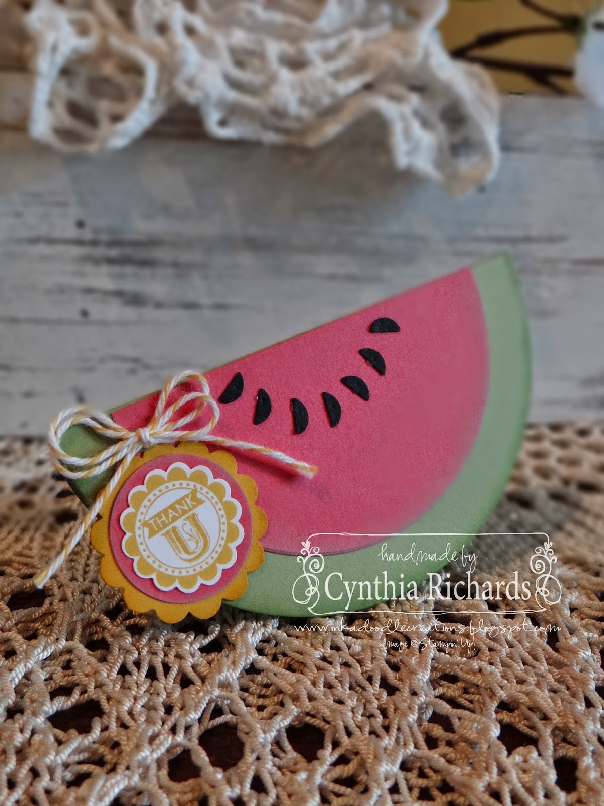 Ink-a-Doodle Creations: Watermelon Treat Basket and Card!