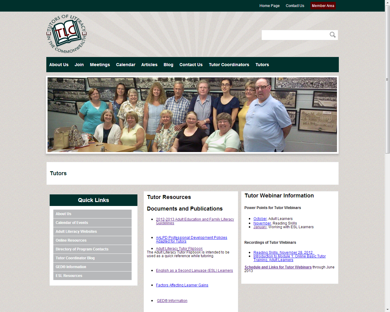 Tutors of Literacy in the Commonwealth Tutor Resource Site