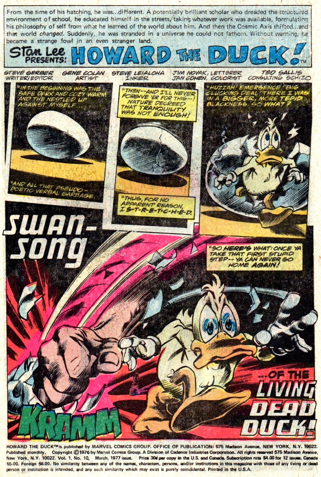 CRIVENS! COMICS & STUFF!: PART TWO OF HOWARD THE DUCK COVER & SPLASH ...