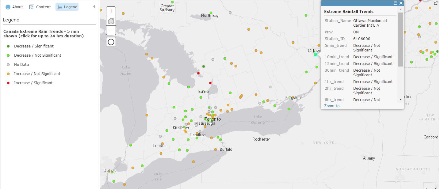 CityFloodMap.Com: Canadian Extreme Rainfall Map - Climate Change Trends
