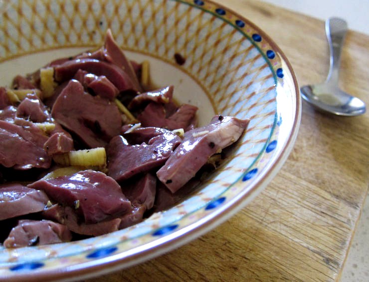 the indolent cook: lemon-pepper soy-ginger lamb heart stir-fry