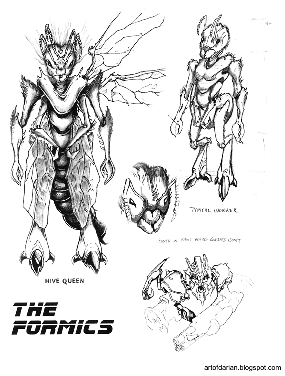 Art of Darian: More old Ender's Game Work-Formics and Marines