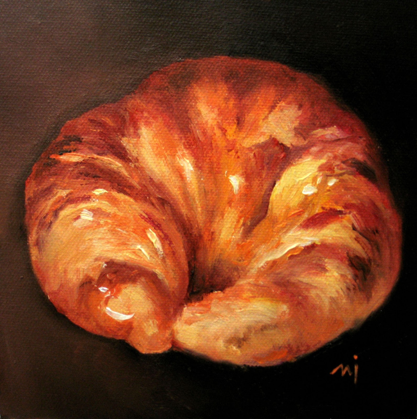Nel's Everyday Painting: Cheese Croissant - SOLD