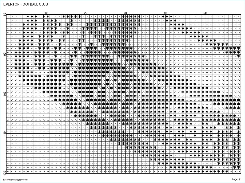 EASY PATTERNS: Everton FC cross-stitch pattern