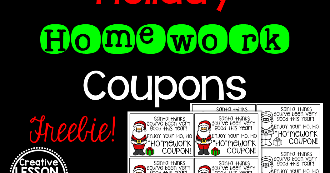 Creative Lesson Cafe: Holiday Homework Coupons Freebie