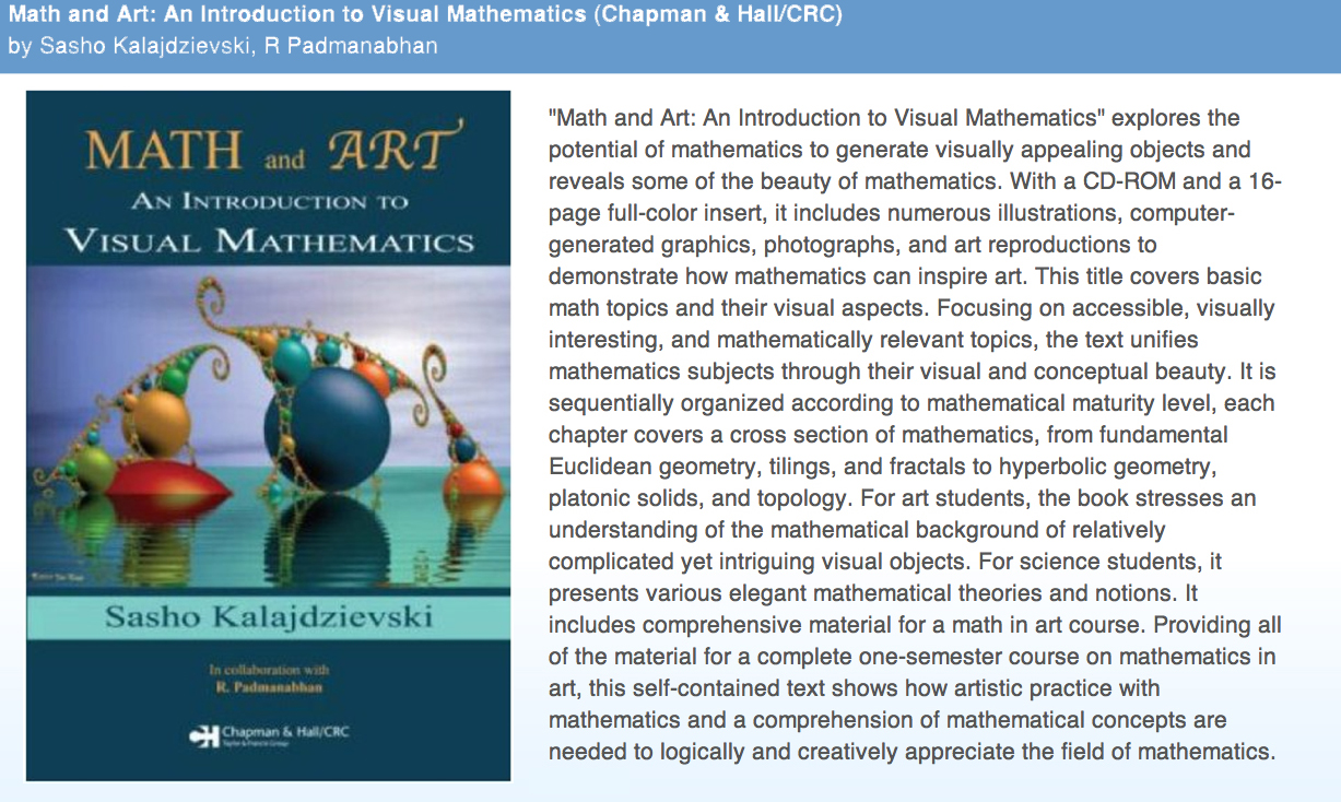 Mathematics in Art Course: TEXTBOOK and Textbook Information: