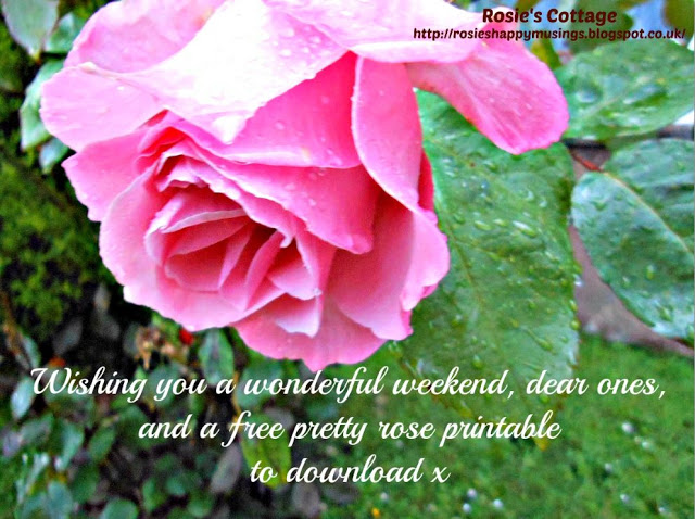 Rosie's Cottage: Happy Weekend & Free Pretty Rose Printable