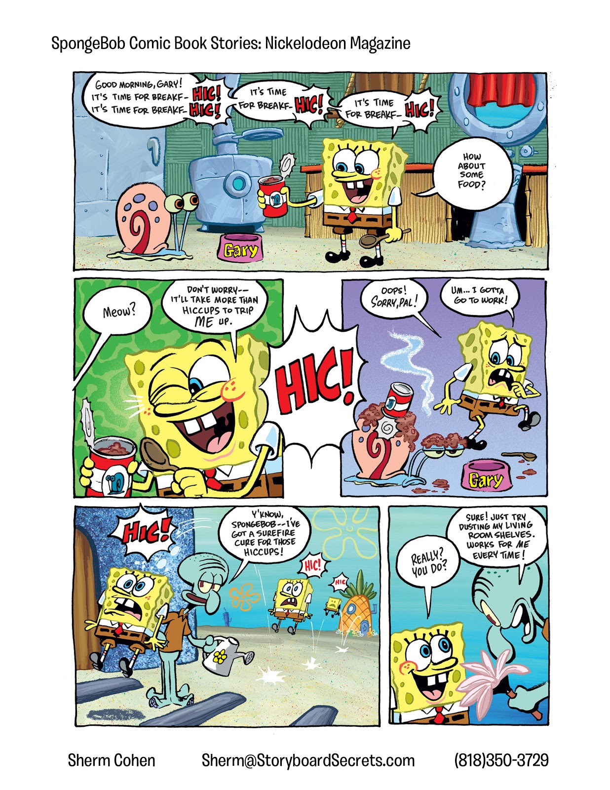 Sherm Cohen Storyboard Artist: SpongeBob Comics