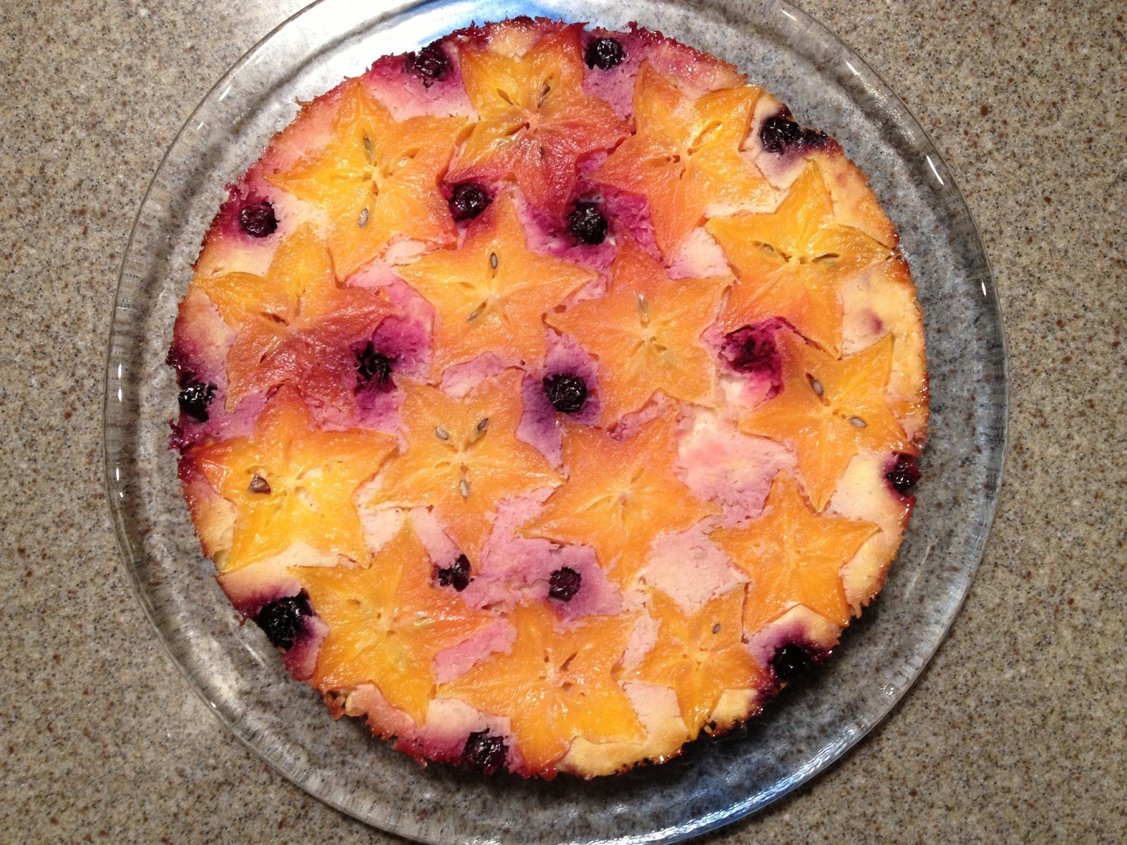 Feel Divine Food: Coconut Starfruit Upside-Down Cake with Blueberry ...