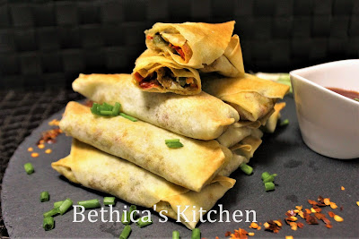 Bethica's Kitchen Flavours: Baked Veggie Spring Rolls with Indian ...