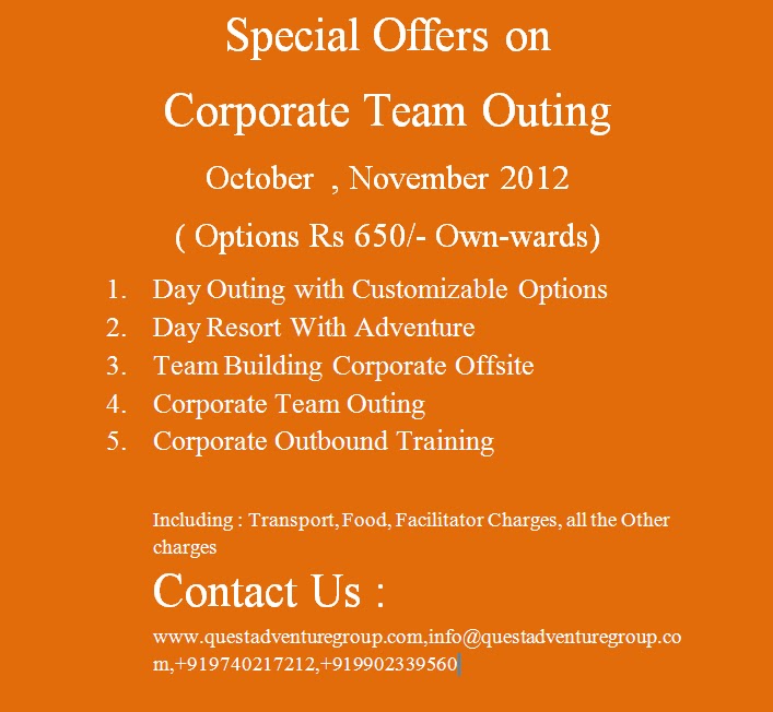 Quest Adventures Bangalore: Corporate Team Outing Special Offer OCT ...