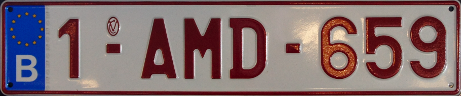 Belgian Licence Plates: Pictures of numbers from 001 to 999