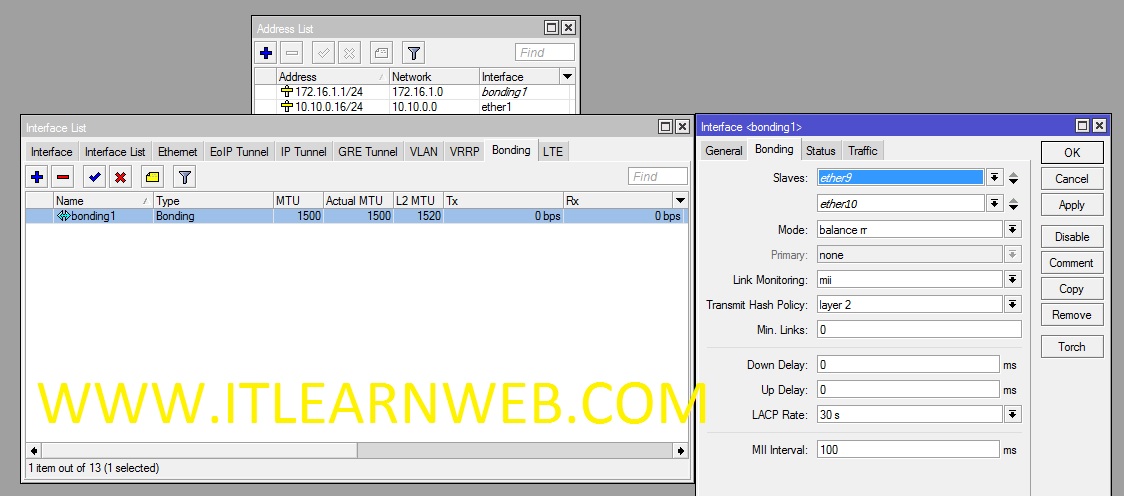 Mikrotik Interface Bonding 2 Ethernets - MikroTik Tips & Tricks