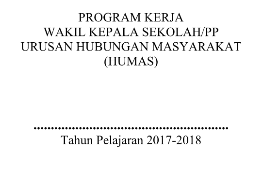 Contoh File Program Kerja Bidang HUMAS Terbaru Tahun 2017 - Belajar Bersama