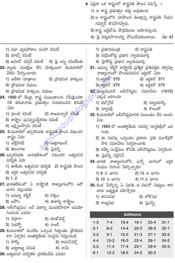 Part-18: 30+ Indian Polity Bits for APPSC TSPSC Exams (Telugu Medium ...