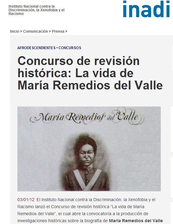AfroAmericanas: La vida de María Remedios del Valle: Concurso de ...