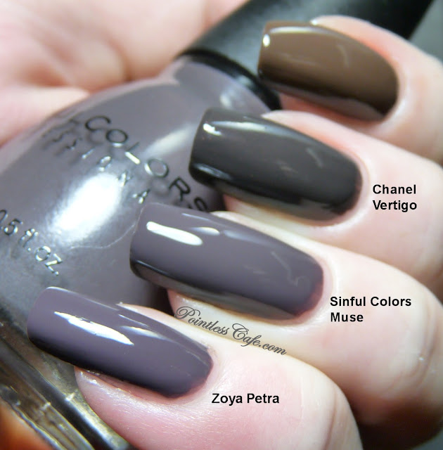 Comparison Request - Sinful Colors Muse vs Zoya Petra | Pointless Cafe