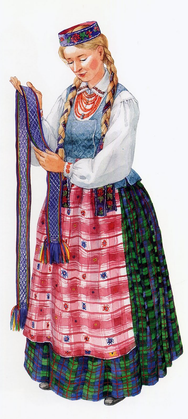 FolkCostume&Embroidery: Costume of Dzukija province, Lithuania