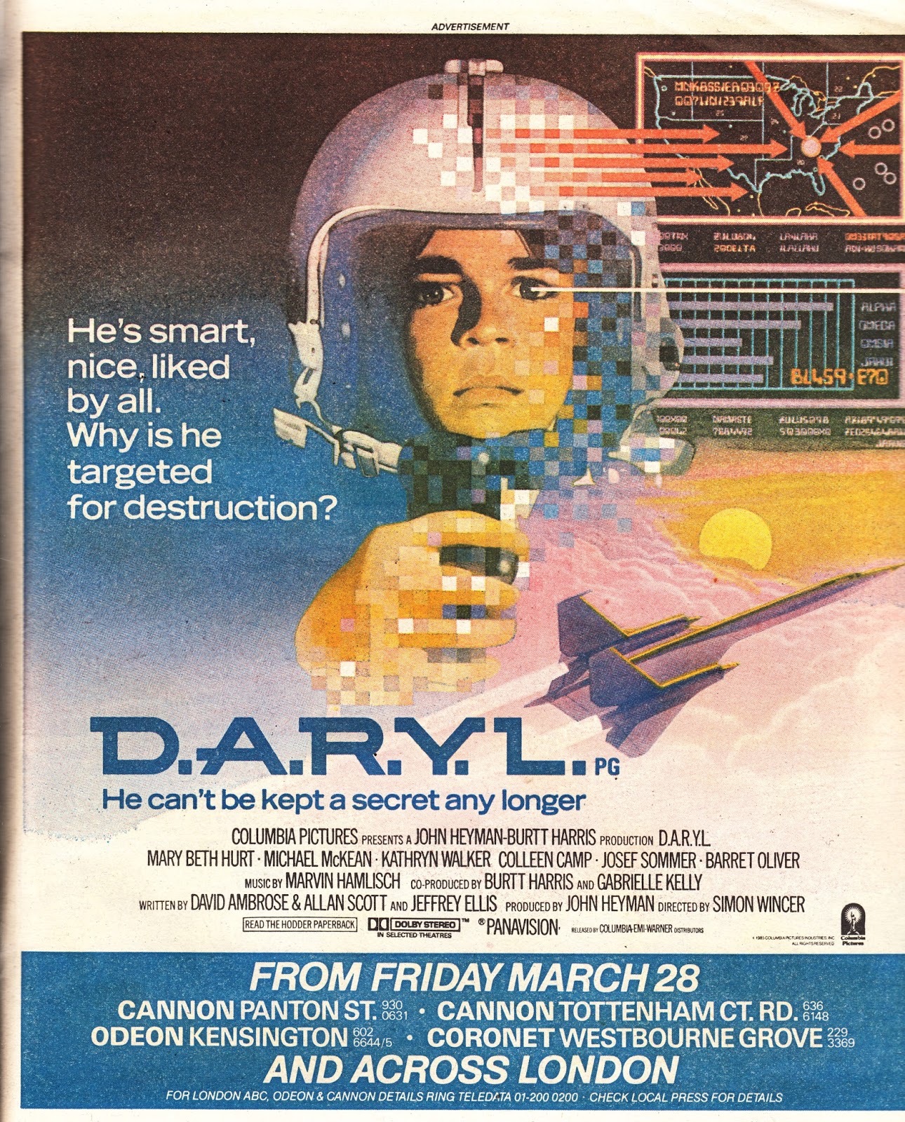 STARLOGGED - GEEK MEDIA AGAIN: 1986: D.A.R.Y.L PRINT AD