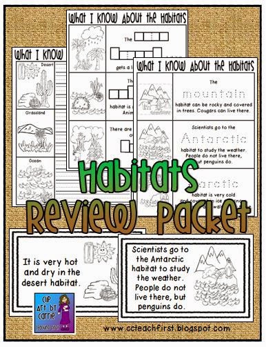 Clip Art by Carrie Teaching First: Habitats Review Packet