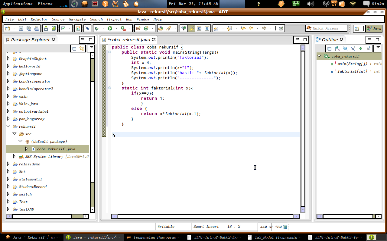 Java Programming: Java Rekursif