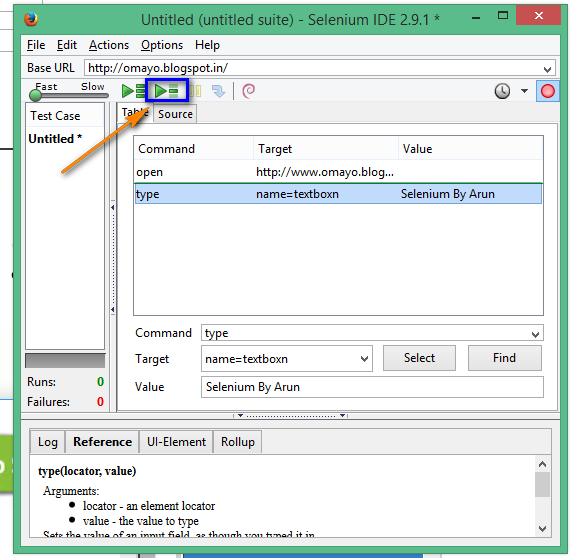 Selenium-By-Arun: Using type command in Selenium IDE for typing text ... Selenium-By-Arun: Using type command in Selenium IDE for typing text ...
