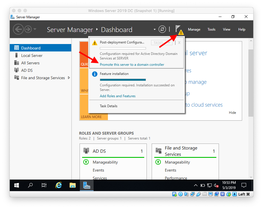 Promoting a Windows Server 2019 Server to Domain Controller and ...