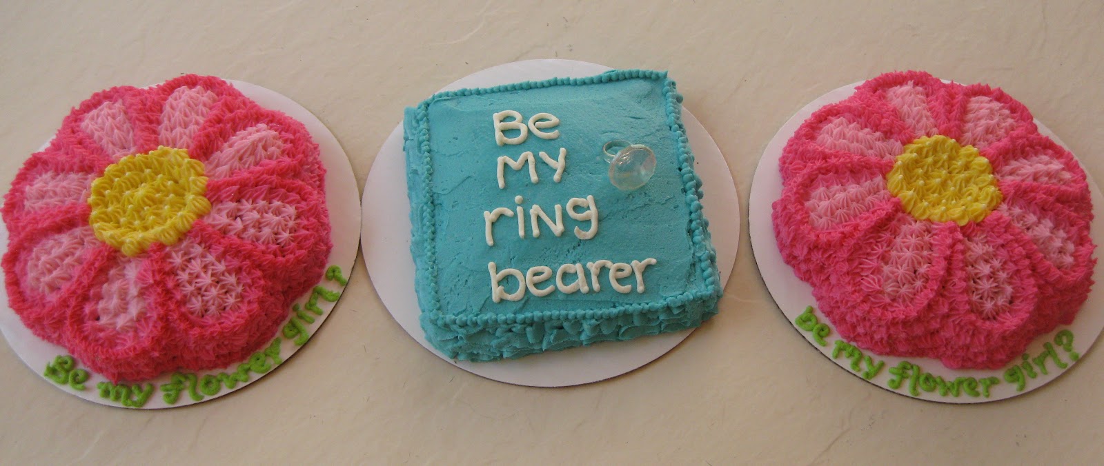 The Cake Baketress: Ring Bearer / Flower Girl Proposal Cakes!