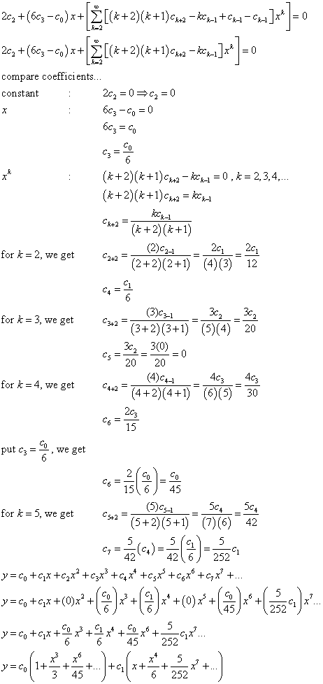 Differential Equations Solved Examples: Find the first 6 non-zero terms ...