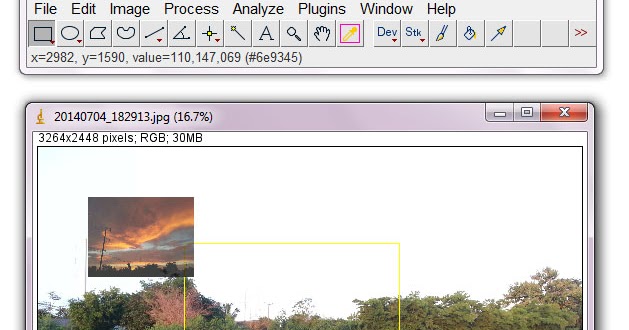 My imageJ: เมนู Image with ImageJ [ตอนที่ 80] Zoom, Flatten เครื่องมือ ...