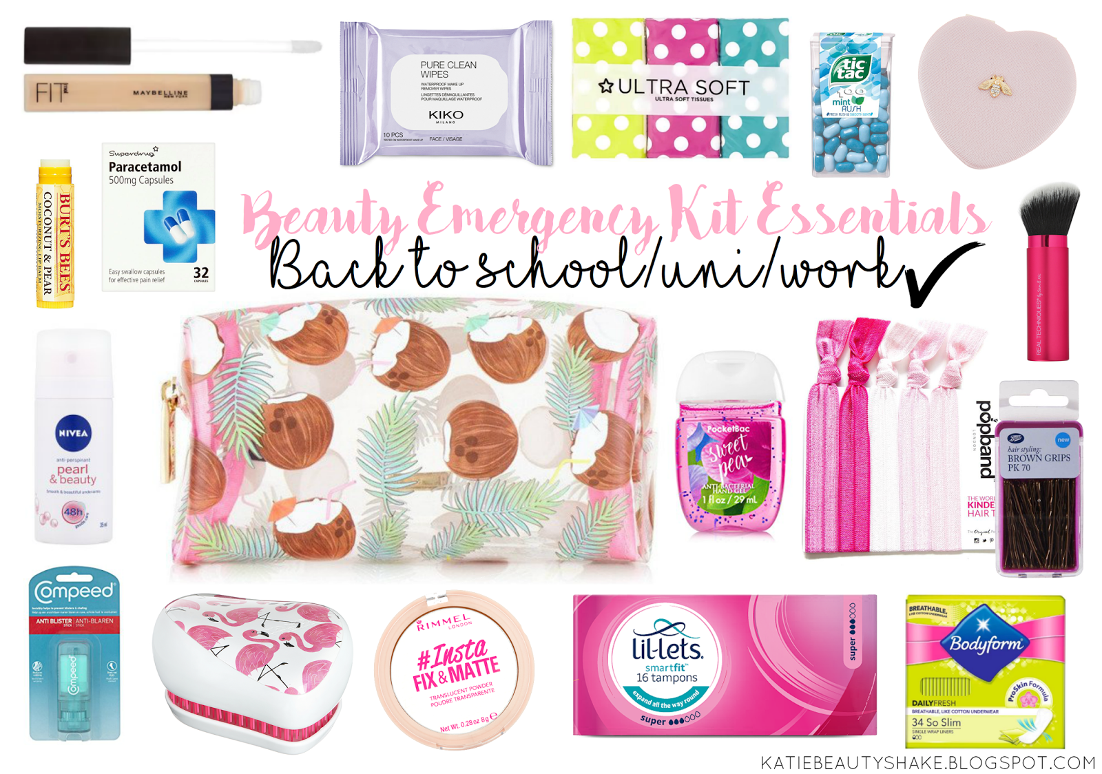 KATIEBEAUTYSHAKE: BACK TO SCHOOL/UNI BEAUTY EMERGENCY KIT ESSENTIALS