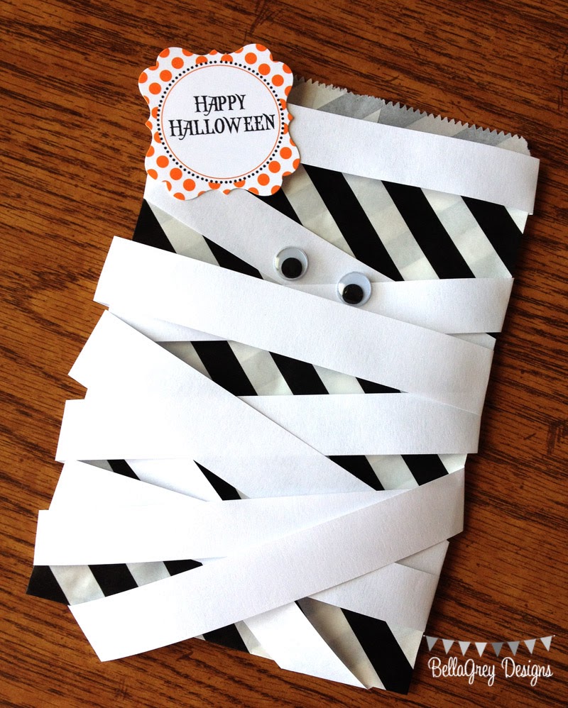 DIY Halloween Mummy Bag Tutorial + FREE Favor Tags | BellaGrey Designs