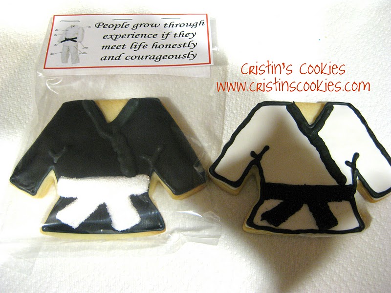 Cristin's Cookies: Karate Cookies for My Son's Black Belt Test