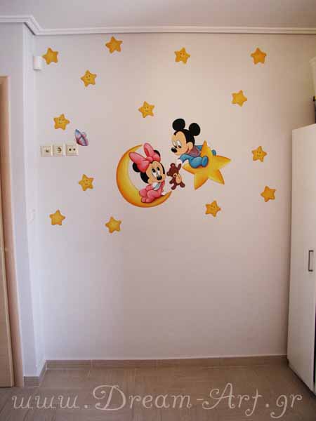 Dream-Art.gr: Ζωγραφική παιδικού δωματίου με το mickey και τη minnie mouse!
