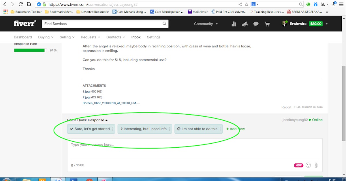 Manfaat "Quick Response Template" Fiverr