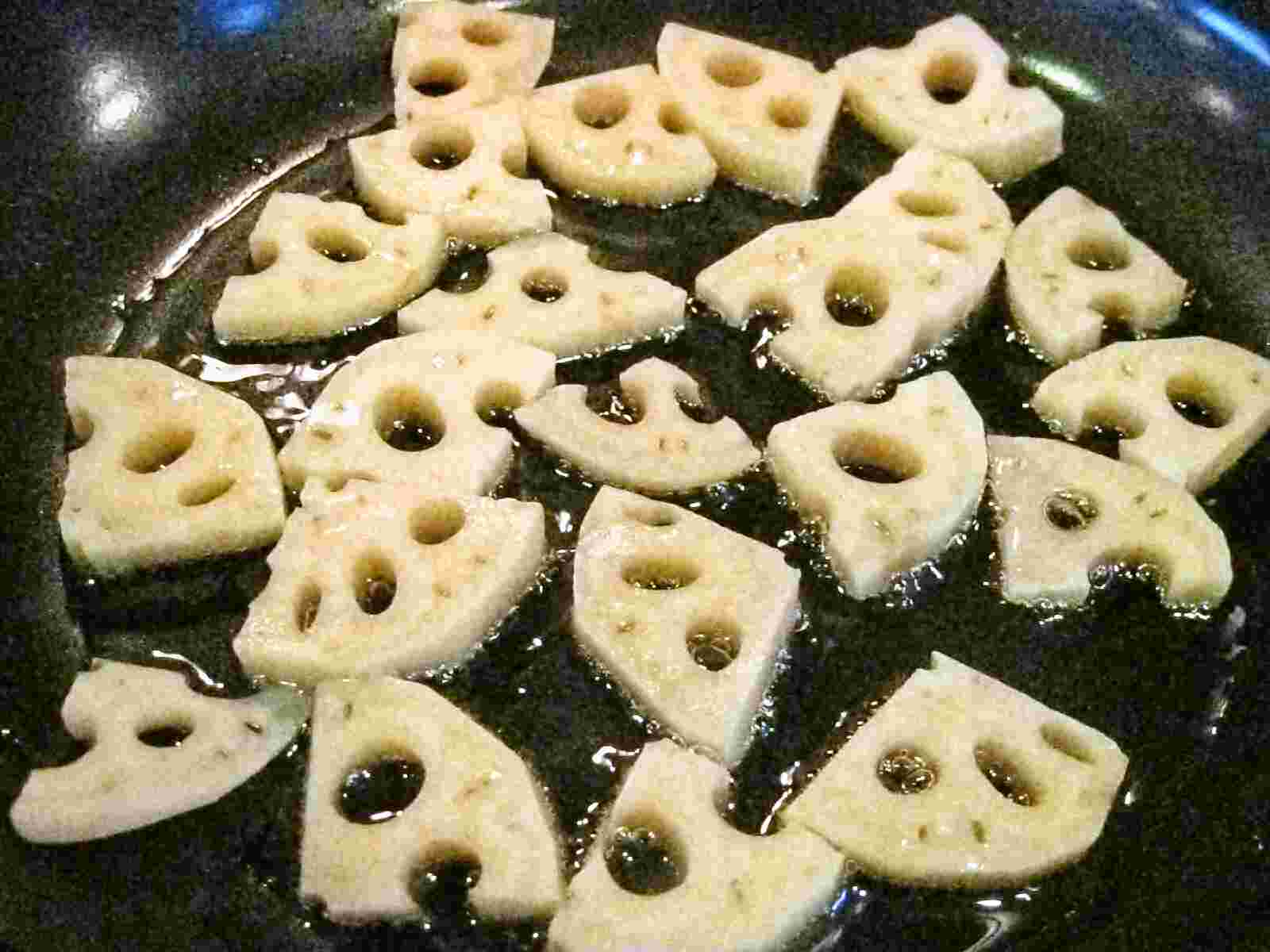 Recipes for Tom: Renkon no nanbansu-zuke / fried lotus root marinated ...