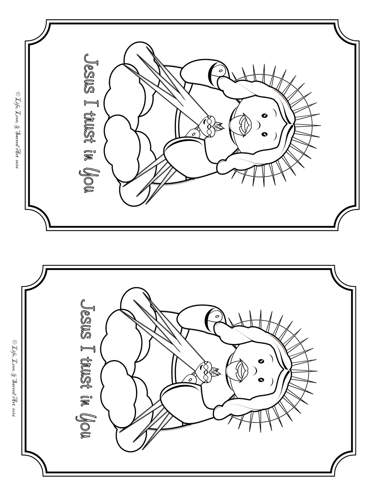 Jesus Divine Mercy Image Coloring Page Coloring Pages
