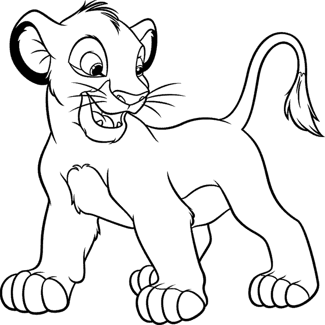 Desenhos de Colorir: Simba para imprimir, pintar e colorir
