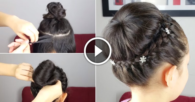 How To Create Braided Crown Hairstyle, See 5 Minute Tutorial - Style ...