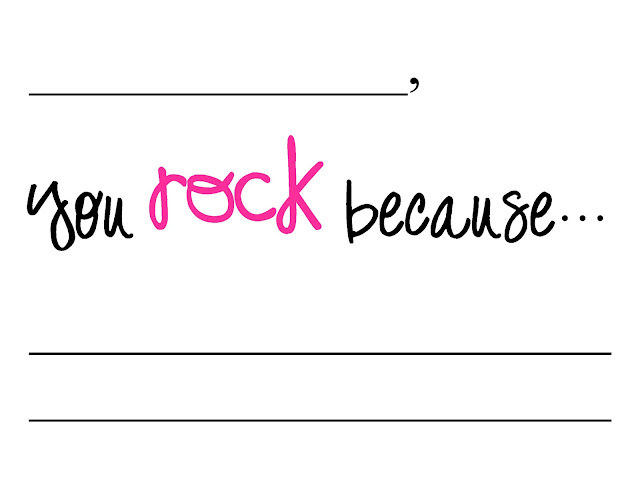 The Fashionista Teacher: 'You Rock Because...' Freebie!
