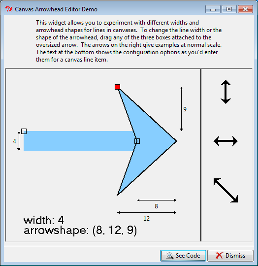 Py In My Eye: Tkinter Canvas Arrow Demo