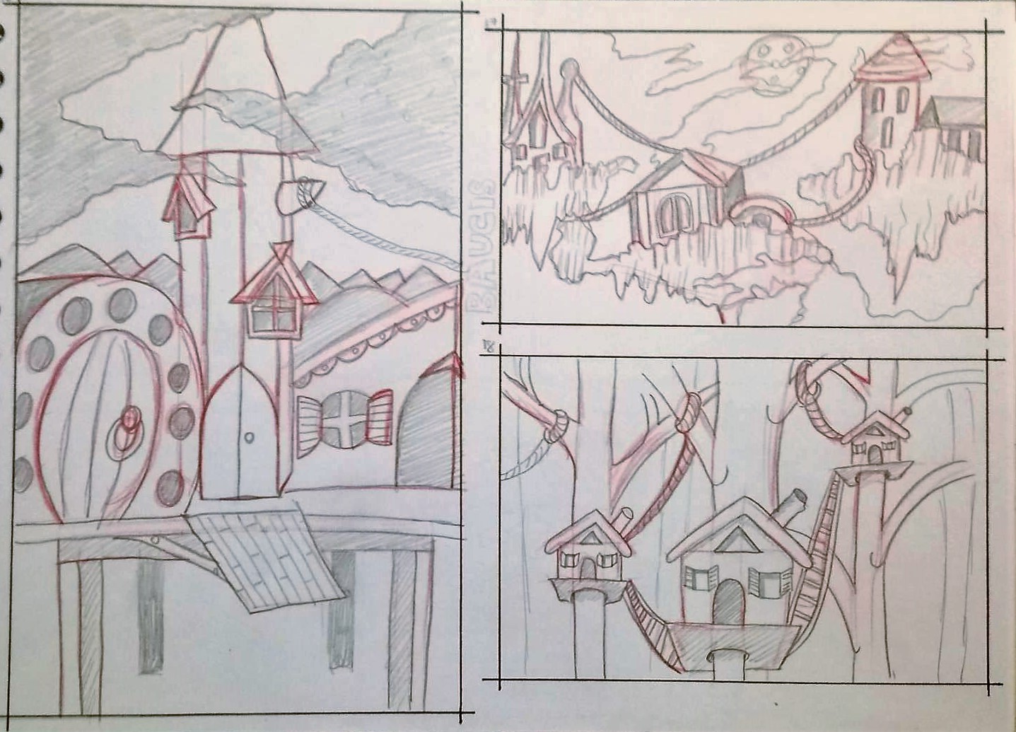 Invisible cities - hand drawn thumbnails part 1