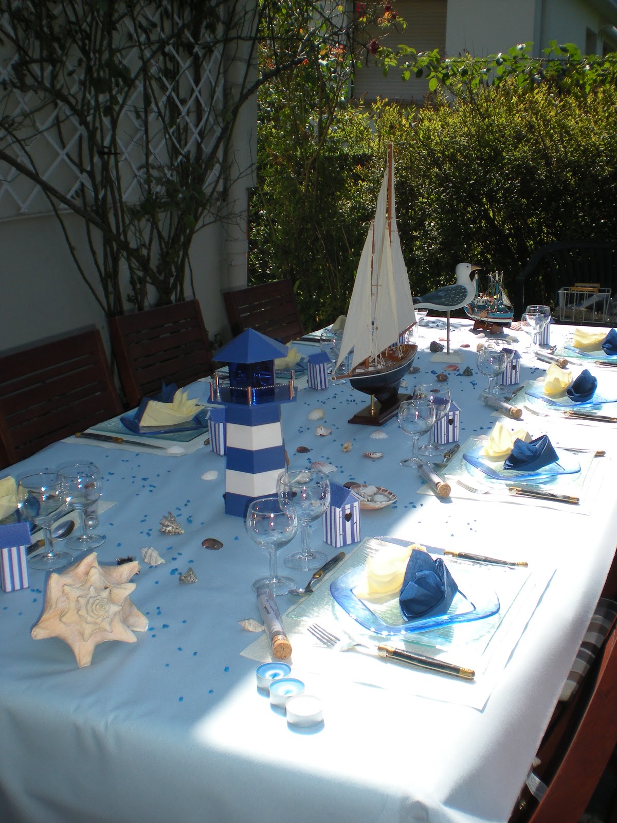 Déco de table à thèmes: Décoration sur le thème de "la mer".....